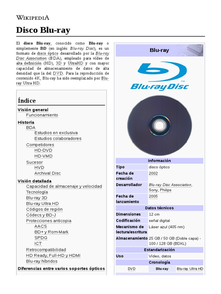Disco Blu-Ray | PDF | Blu Ray | Vídeo