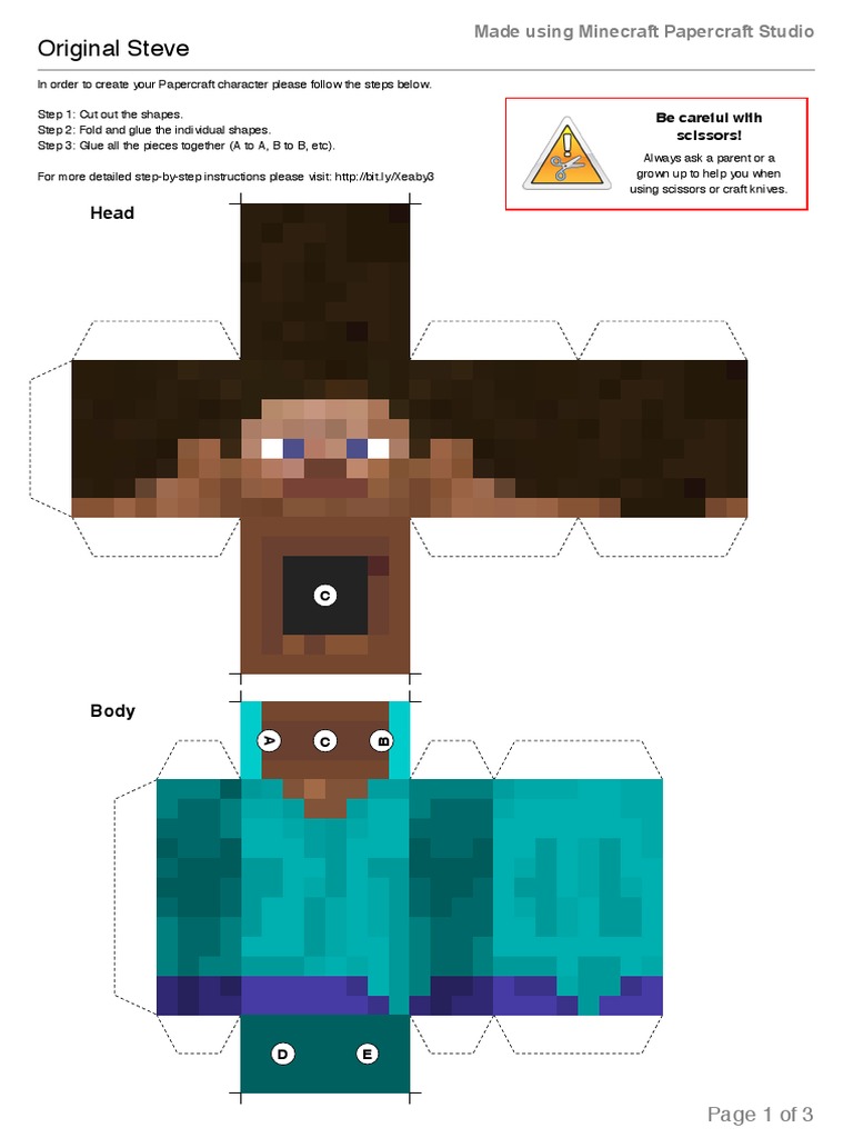 Minecraft Papercraft Steve