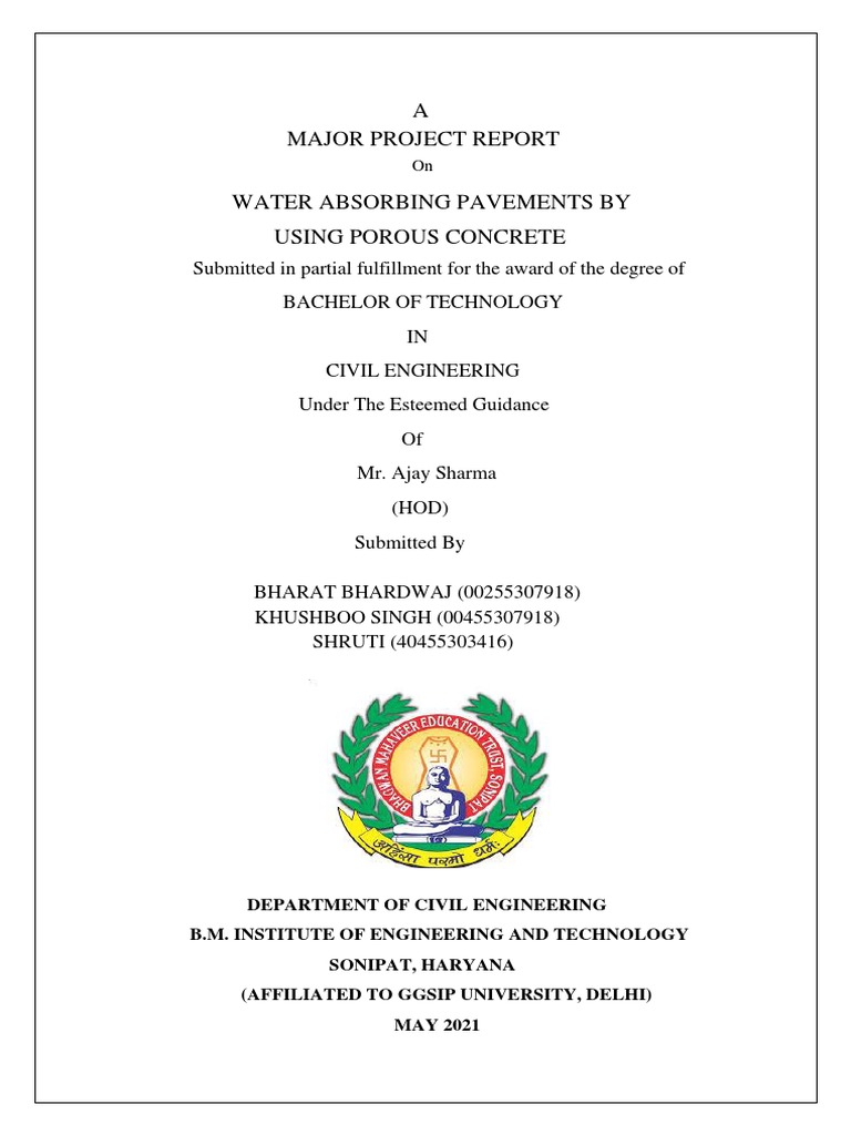 Major Project | PDF | Concrete | Road Surface