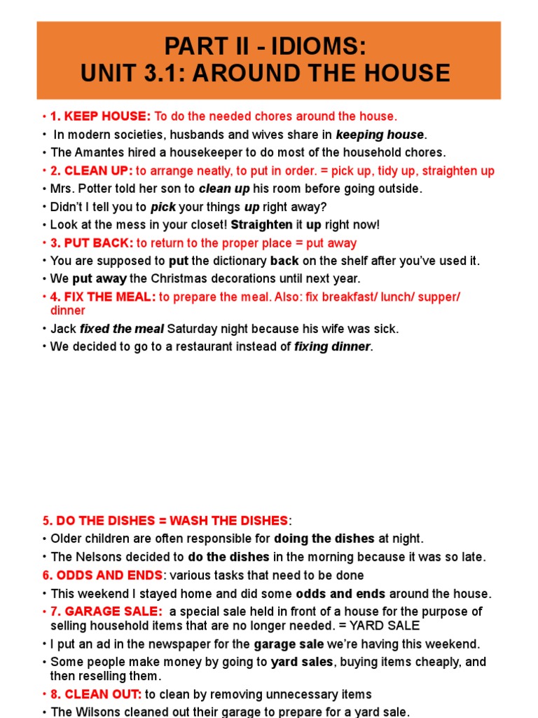 Lesson 3- Idioms (lý thuyết) | PDF | Meal | Lunch