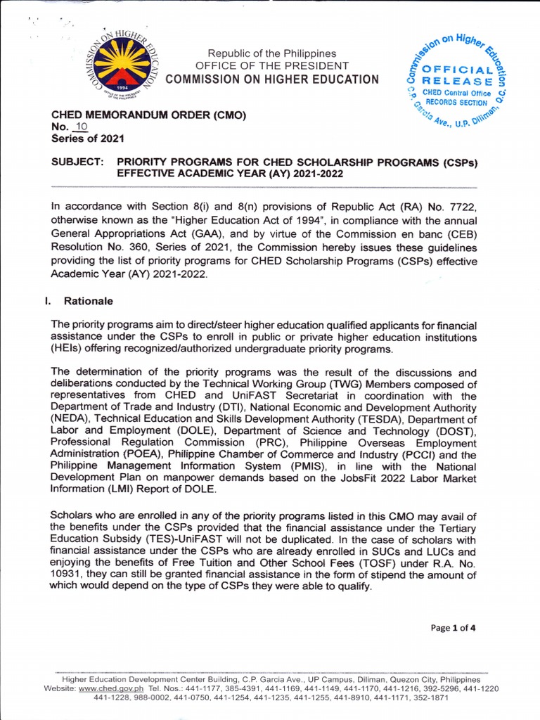 Ched Memorandum Order | PDF