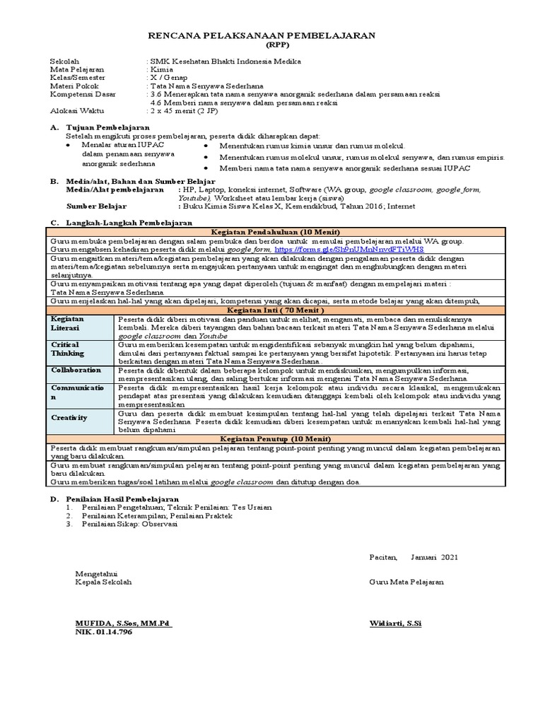 RPP KD 3.6 Tata Nama Senyawa | PDF | Karier & Perkembangan | Kesehatan Holistik