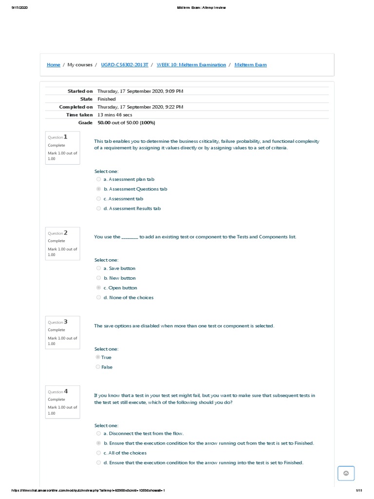 Midterm Exam Attempt Review | PDF | Test (Assessment) | Image Scanner