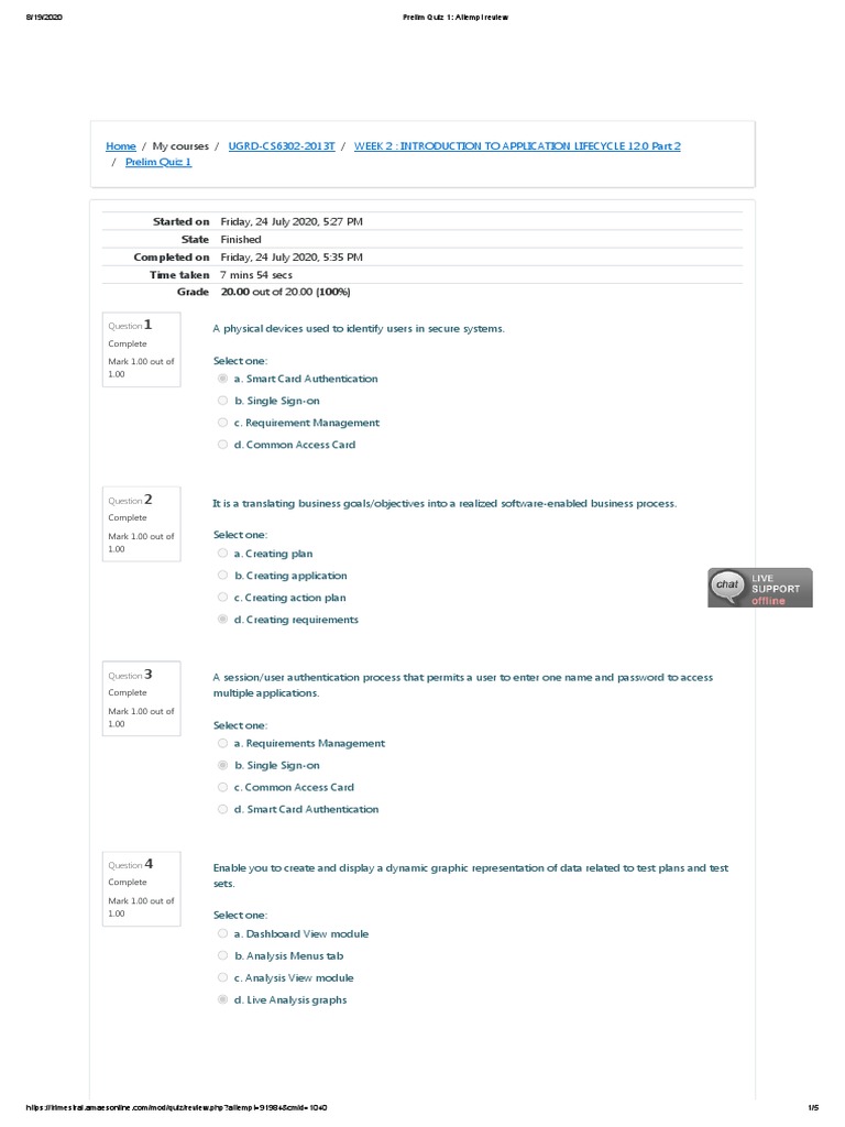 Application Lifecycle MGT - Quiz 1 | PDF | Product Lifecycle | Systems ...