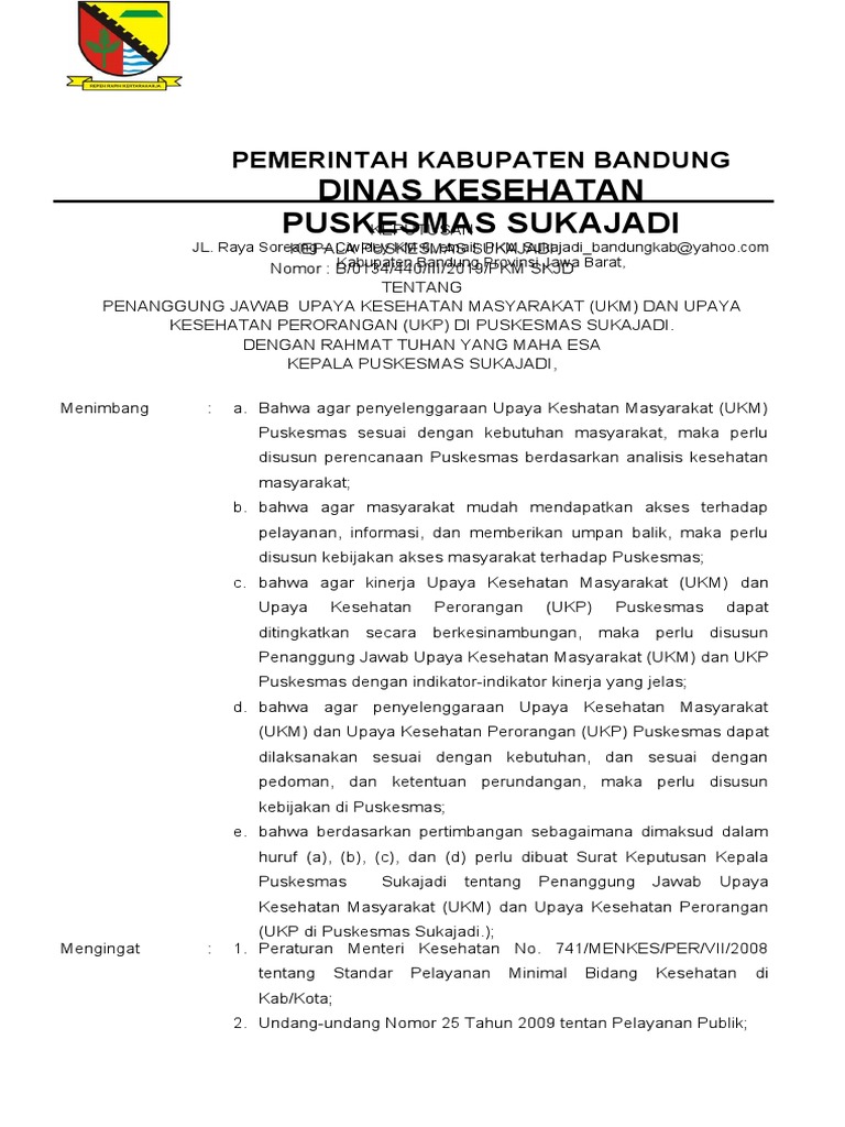 SK PJ PROGRAM Sukajadi | PDF | Kesehatan Holistik