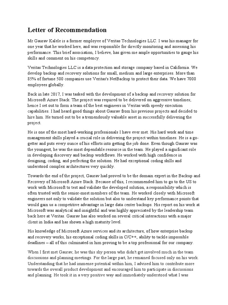 LOR Manager Sumit Duggal | PDF | Backup | Microsoft