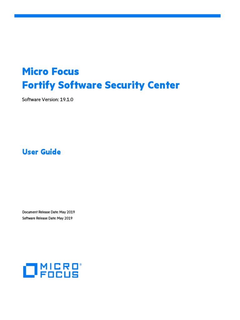 Micro Focus Fortify Software Security Center: User Guide | Download ...