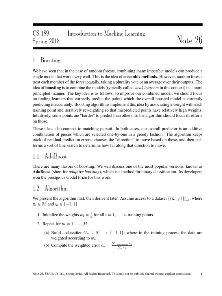 Introduction To Machine Learning - Boosting | PDF | Computer ...