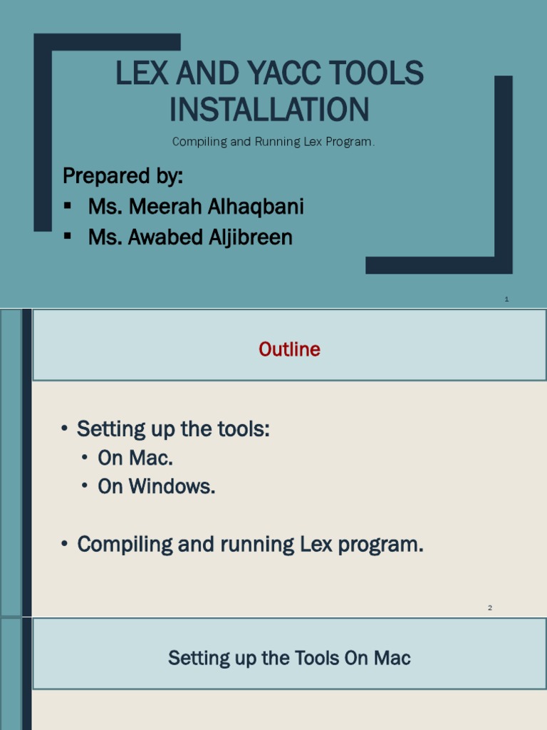 Lex and Yacc Installation | PDF | Mac Os | Information Technology ...