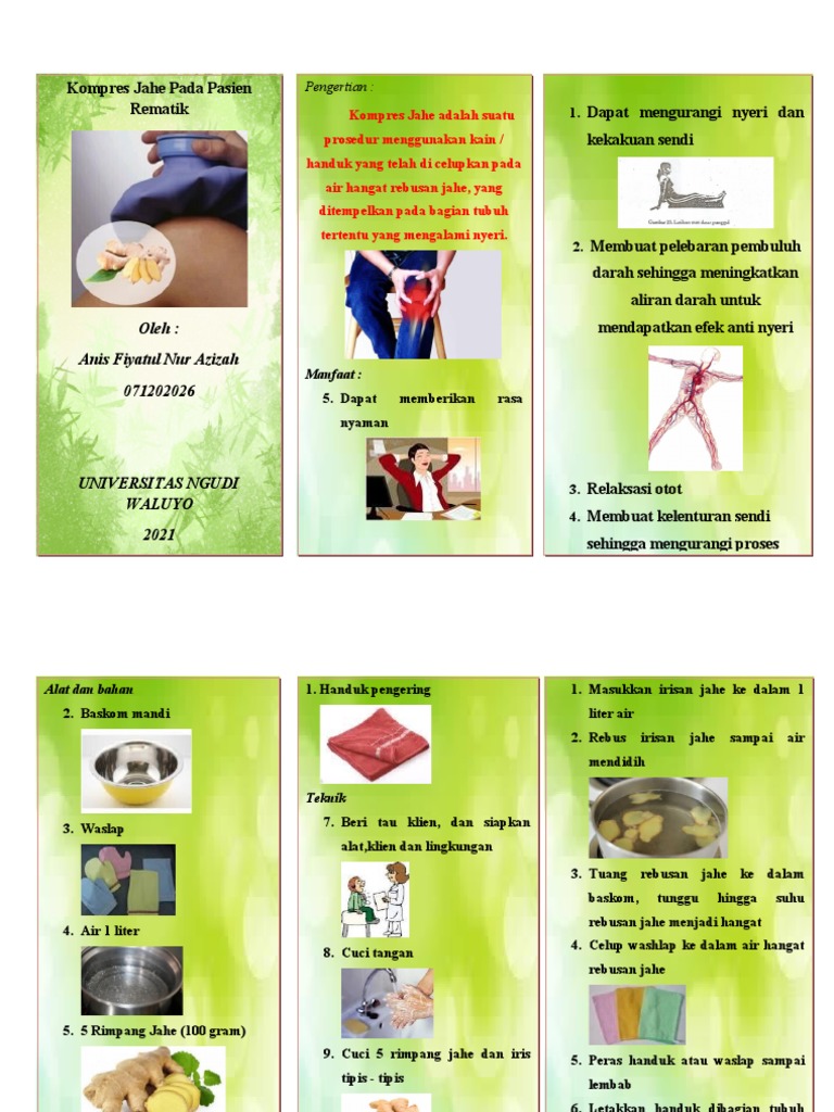 Leaflet Kompres Hangat Rebusan Jahe | PDF