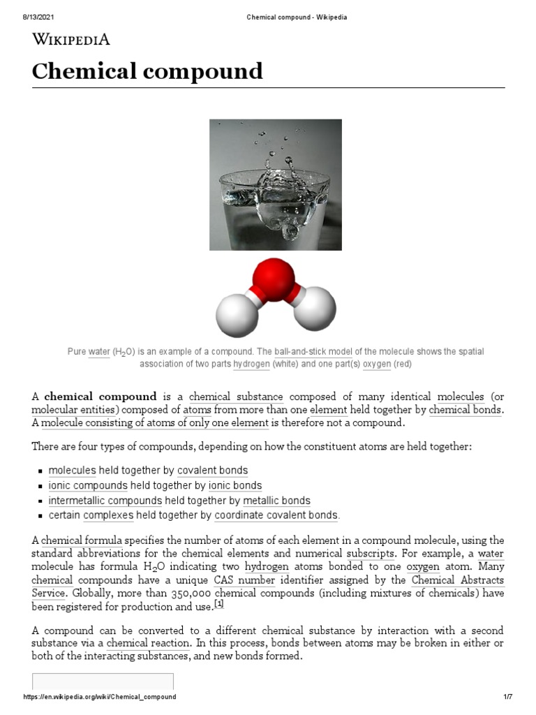 Chemical Compound - Wikipedia | PDF | Chemical Compounds | Ion