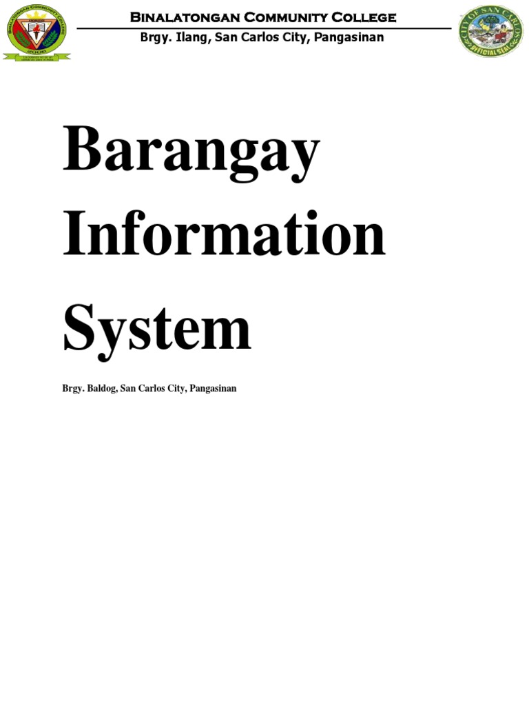Barangay Information System Binalatongan | PDF | Records Management ...