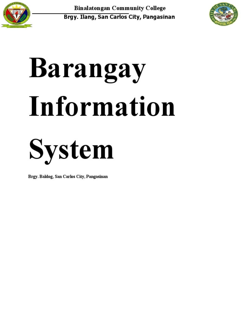 Barangay Information System: Brgy. Ilang, San Carlos City, Pangasinan ...