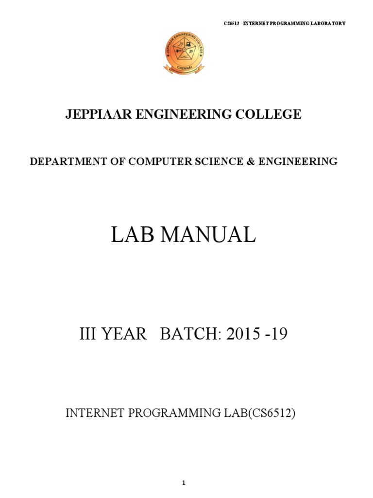 Ip Lab Manual | PDF | World Wide Web | Internet & Web