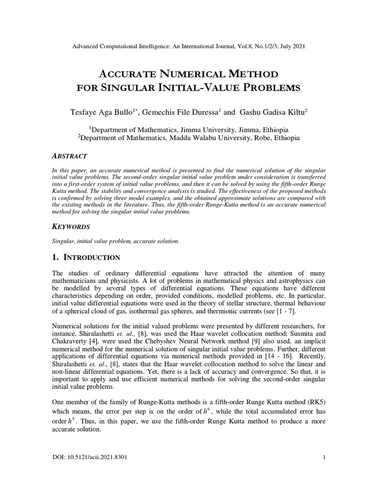 Numerical Solutions for Singular IVPs | PDF | Numerical Analysis | Differential Equations
