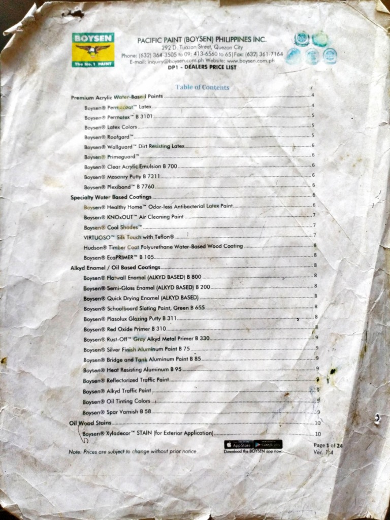 Boysen Pricelist | PDF