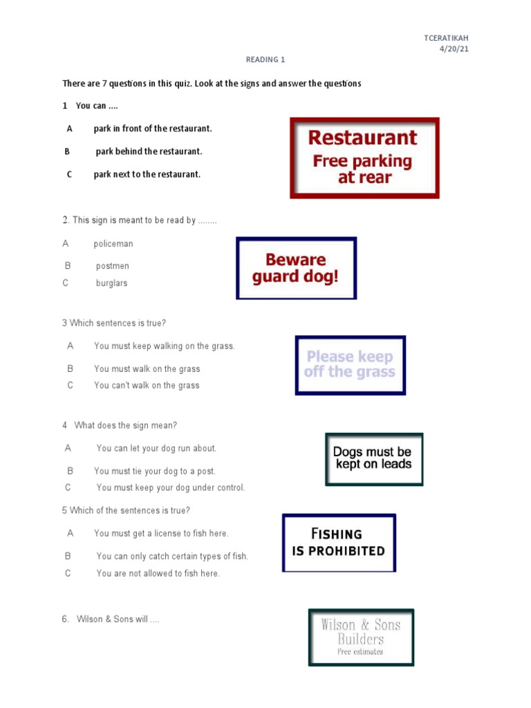 Reading Paper Part 1 | PDF