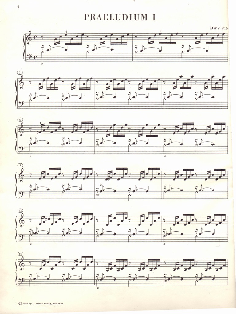 Bach Preludio 1 Clave Bien Temperado | PDF | Composiciones para teclado ...