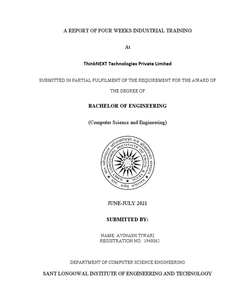 Industrial Training Report | PDF | Scripting Language | Computer ...