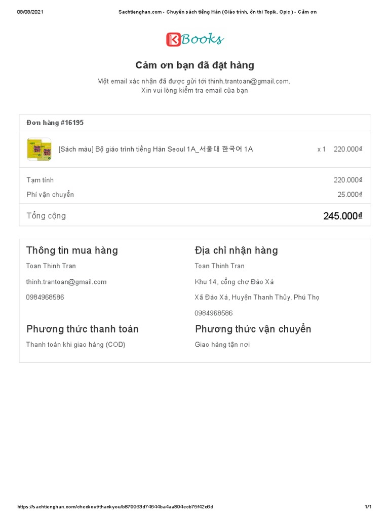 Chuyên Sách Tiếng Hàn (Giáo Trình, Ôn Thi Topik, Opic) - Cảm Ơn | PDF