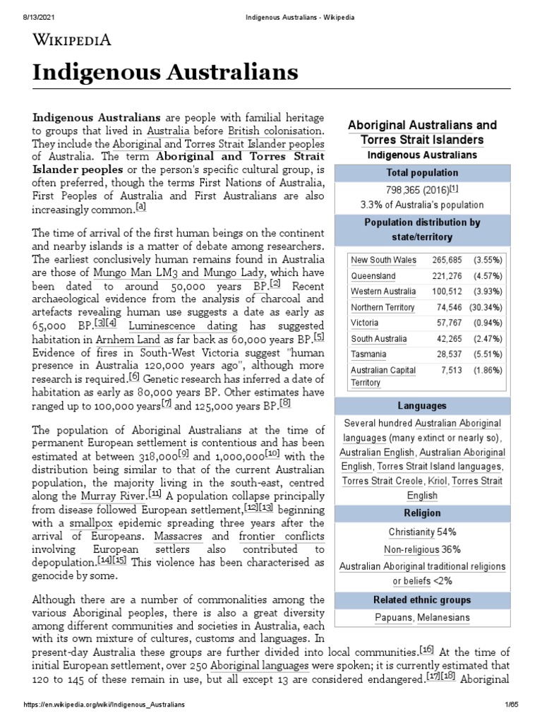 Indigenous Australians - Wikipedia | PDF | Indigenous Australians ...