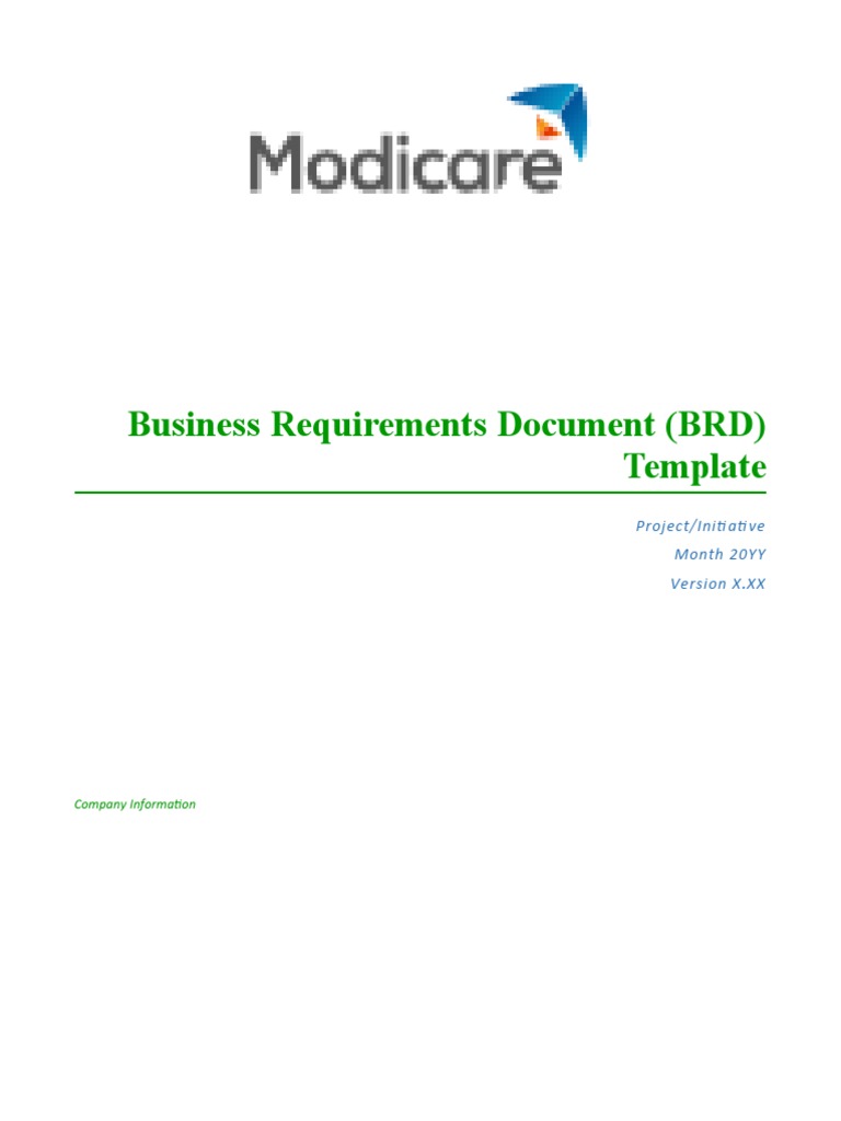 Business Requirements Document (BRD) Template: Project/Initi Ati Ve ...