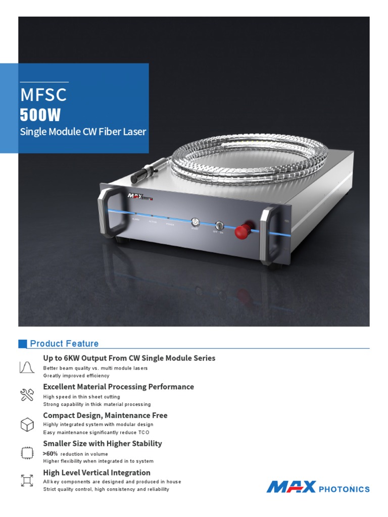 500w Single Module CW Fiber Laser-Leaflet | PDF | Laser | Optics