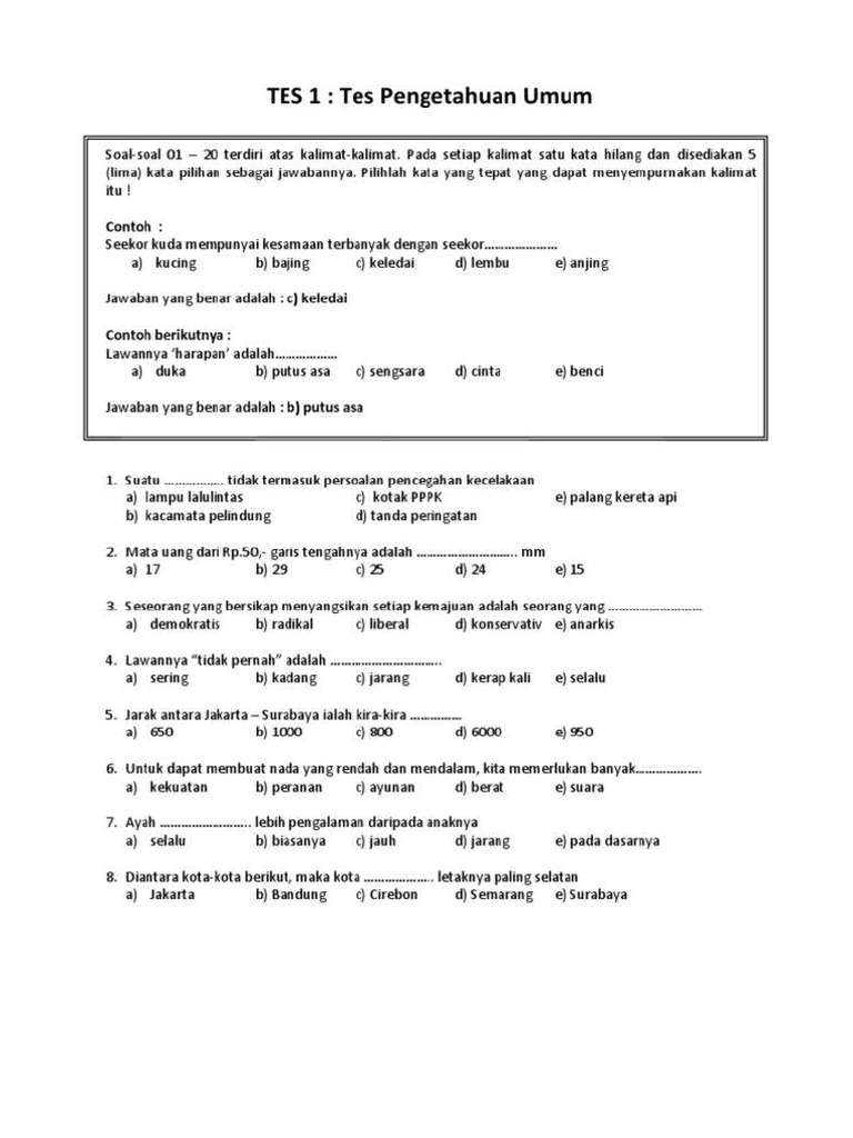 Latihan Psikotest | PDF