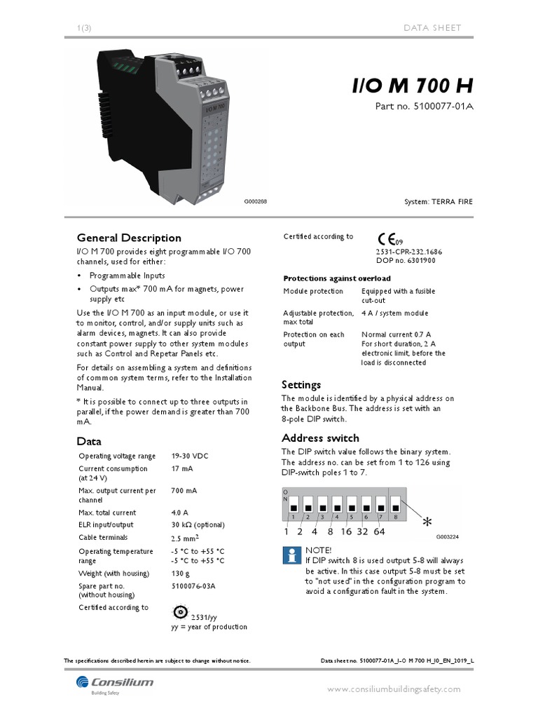 I/O M 700 H: General Description | PDF | Input/Output | Switch