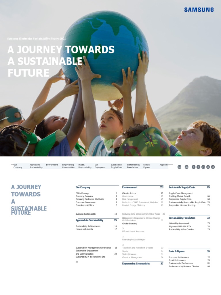A Journey Towards A Sustainable Future: Samsung Electronics ...