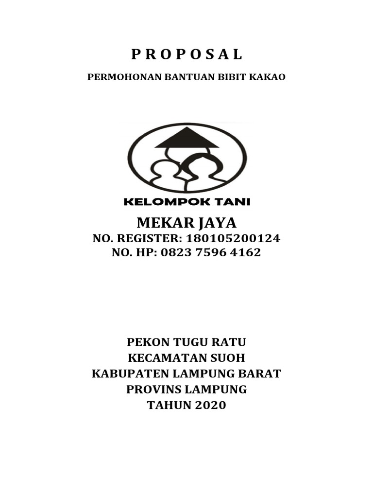 Proposal Kakao KT. Mekar Jaya Suoh | PDF