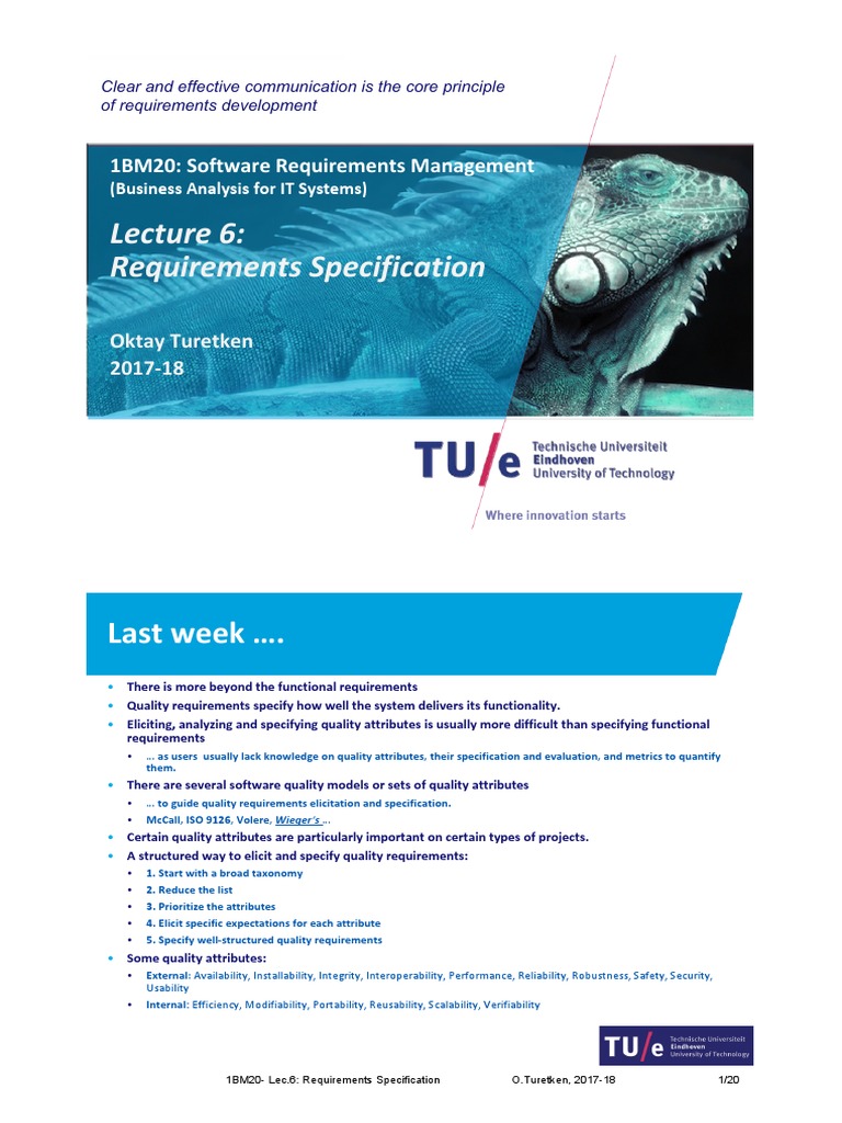 Quality Requirements in Software Specs | PDF | Specification (Technical ...