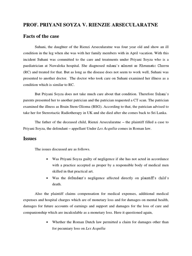 Case Note PDF | PDF | Negligence | Damages