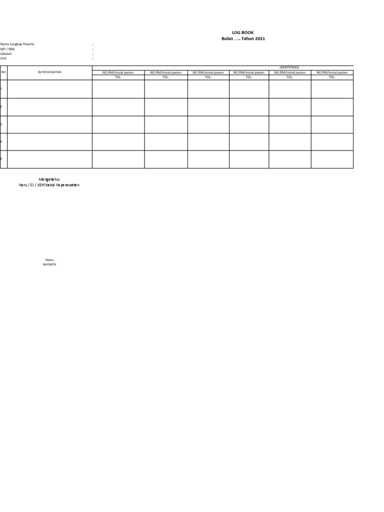 Format Logbook | PDF