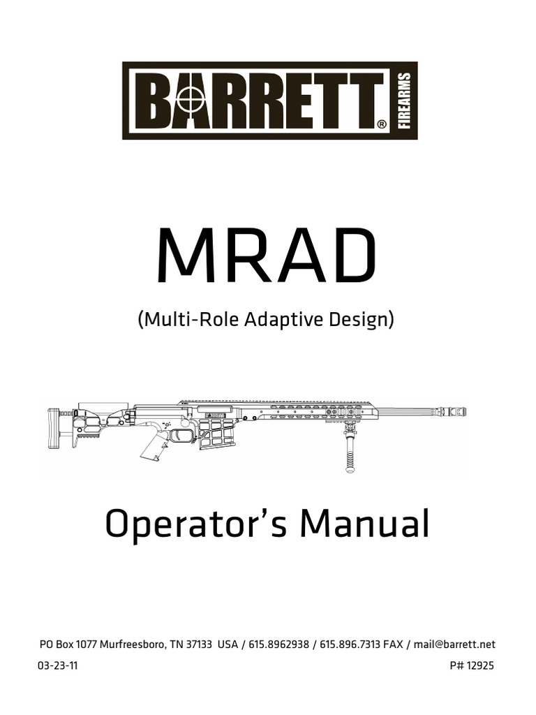 Operator's Manual MRAD (Multi-Role Adaptive Design) (2011) | PDF ...