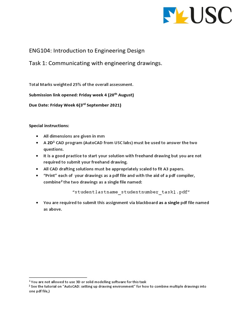 Task 1 2021 Communicating With Engineering Drawing | PDF | Computer ...