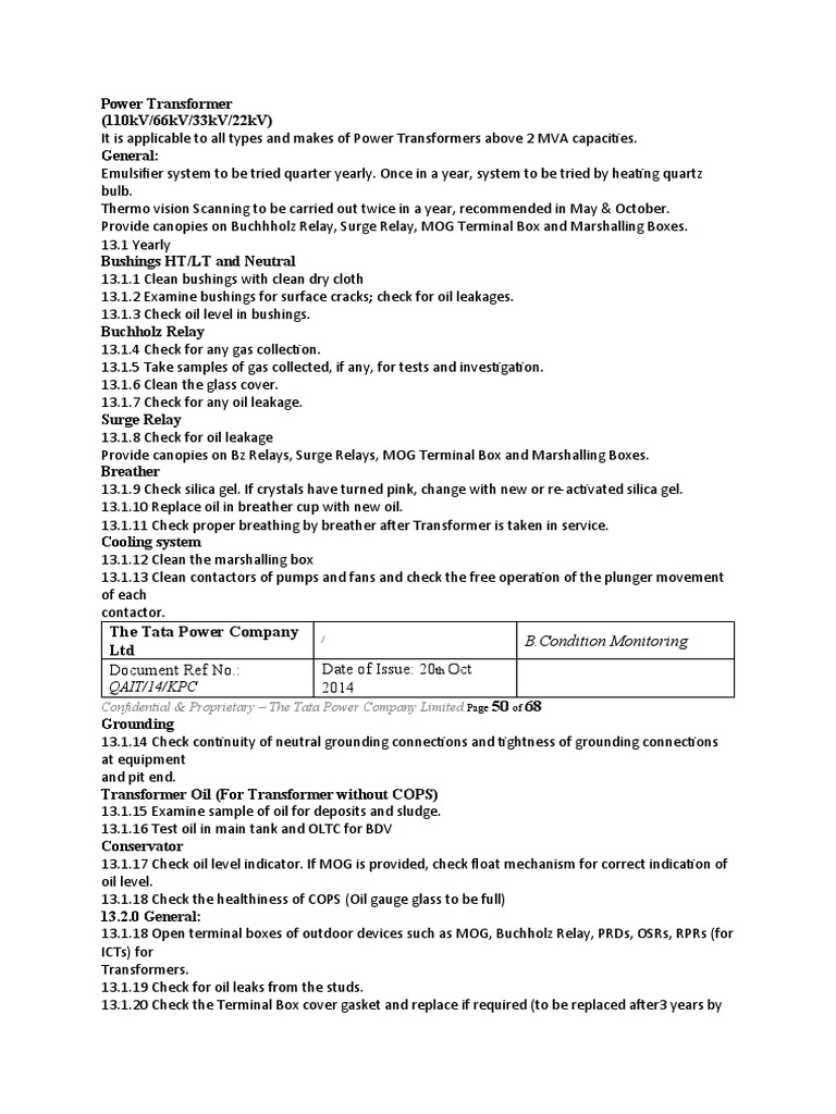 Power Transformer (110kV/66kV/33kV/22kV) General:: The Tata Power ...
