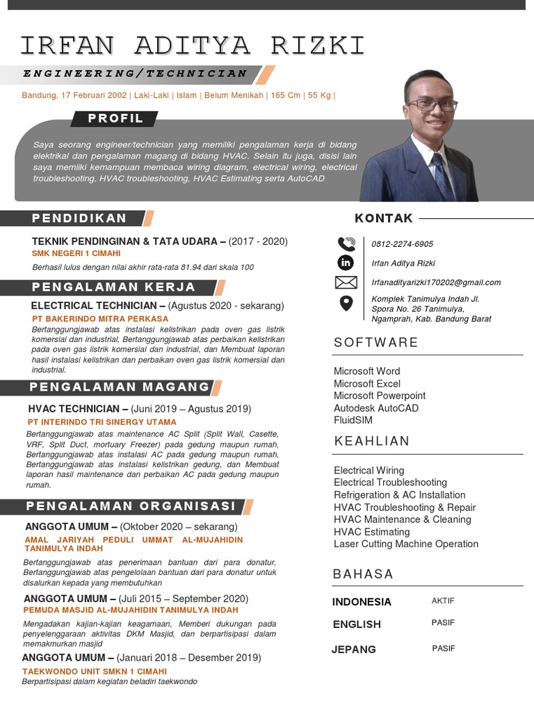 CV Dan Lain-Lain (Irfan Aditya Rizki) | PDF