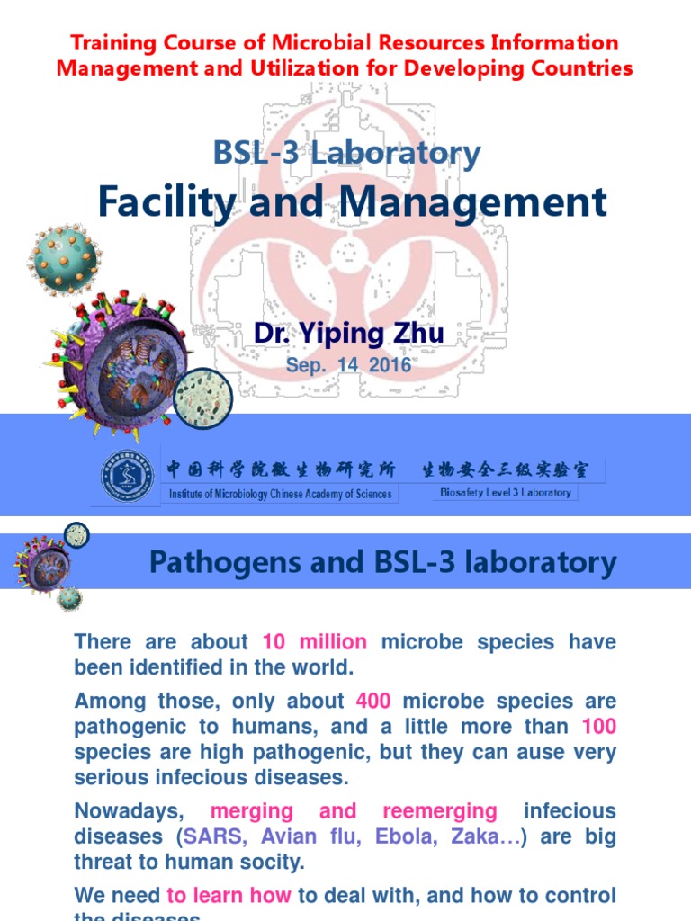 18 Dr. Yiping Zhu (BSL-3 Laboratory Facility and Management | PDF ...