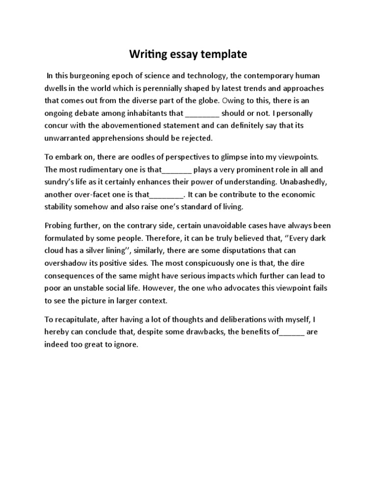 Writing Essay Template | PDF
