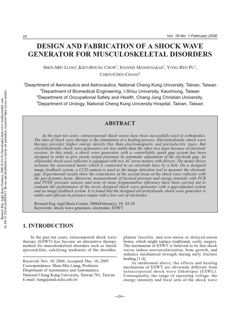Design and fabrication of a shock wave generator | PDF | Electric ...