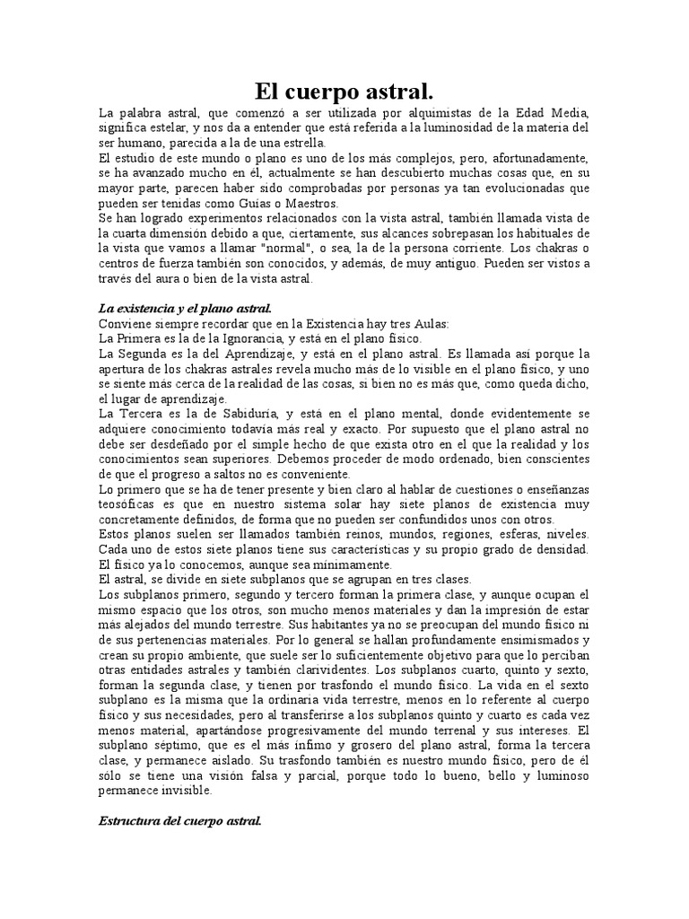 El Cuerpo Astral | PDF | Importar | Vida