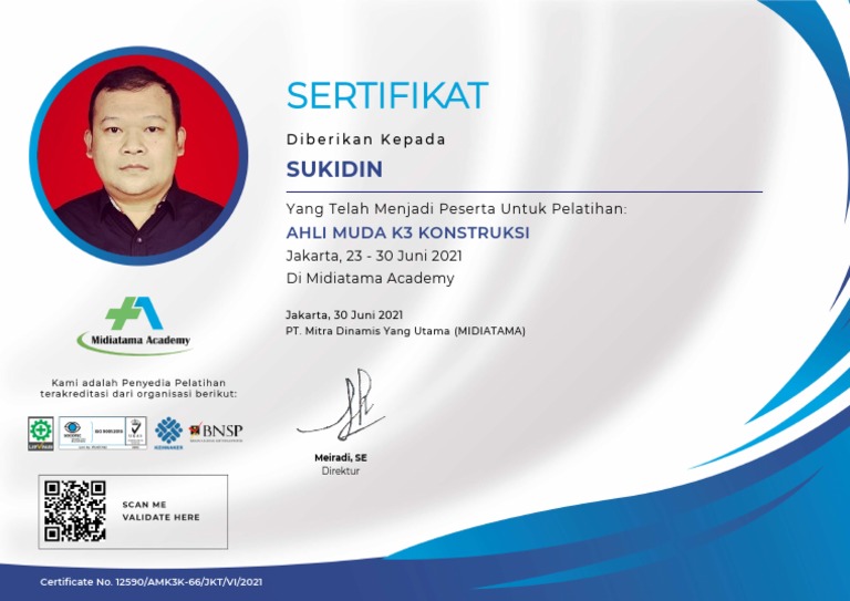 Sertifikat Pelatihan K3 Konstruksi | PDF
