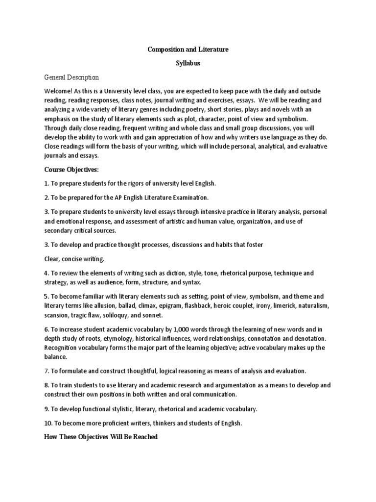 English Language Syllabus For PET | PDF | Essays | Writing