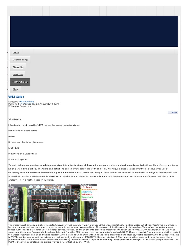 Sin's Hardware - VRM Guide | PDF | Field Effect Transistor | Inductor