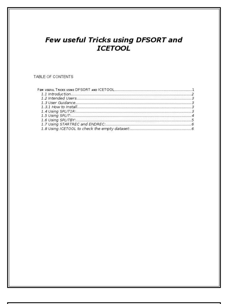 Useful Tricks Using Dfsort And Icetool Pdf Utility Software