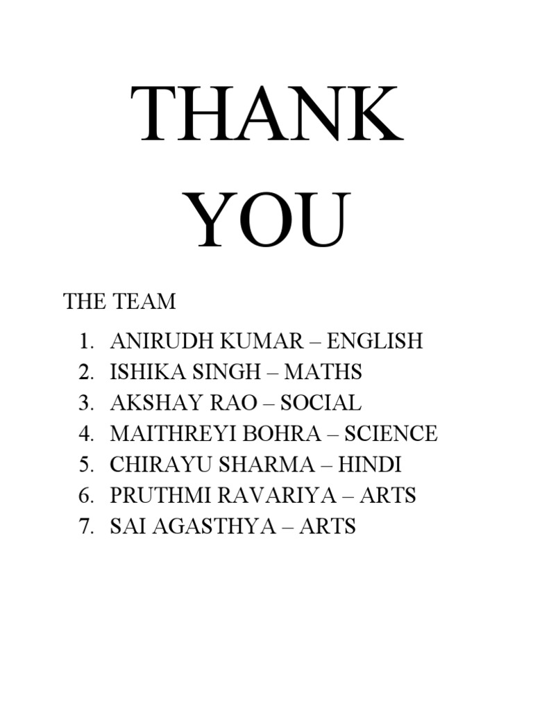 Thank You | PDF