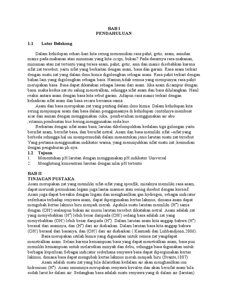 Makalah PH Larutan | PDF