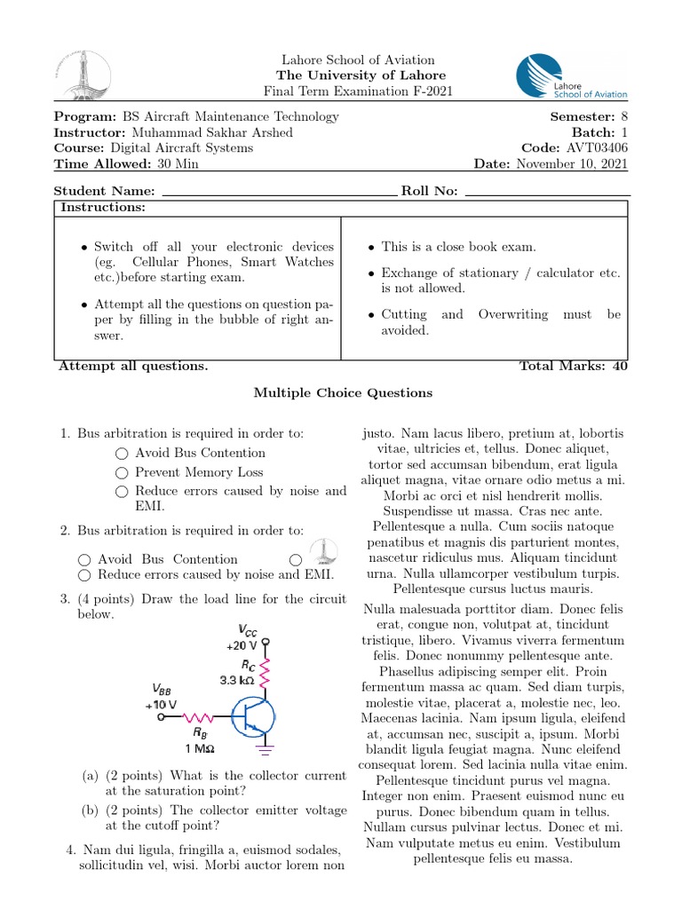 LSA Exam Templete | PDF | Electricity | Electrical Engineering