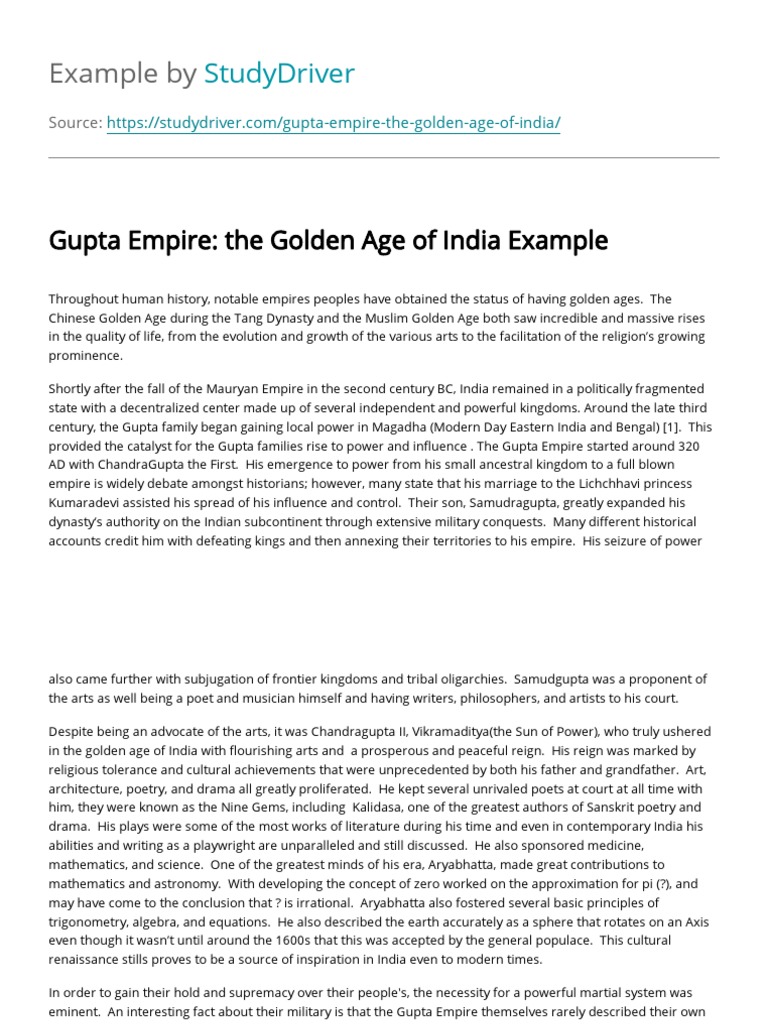 Gupta Empire: India's Golden Age | PDF | History